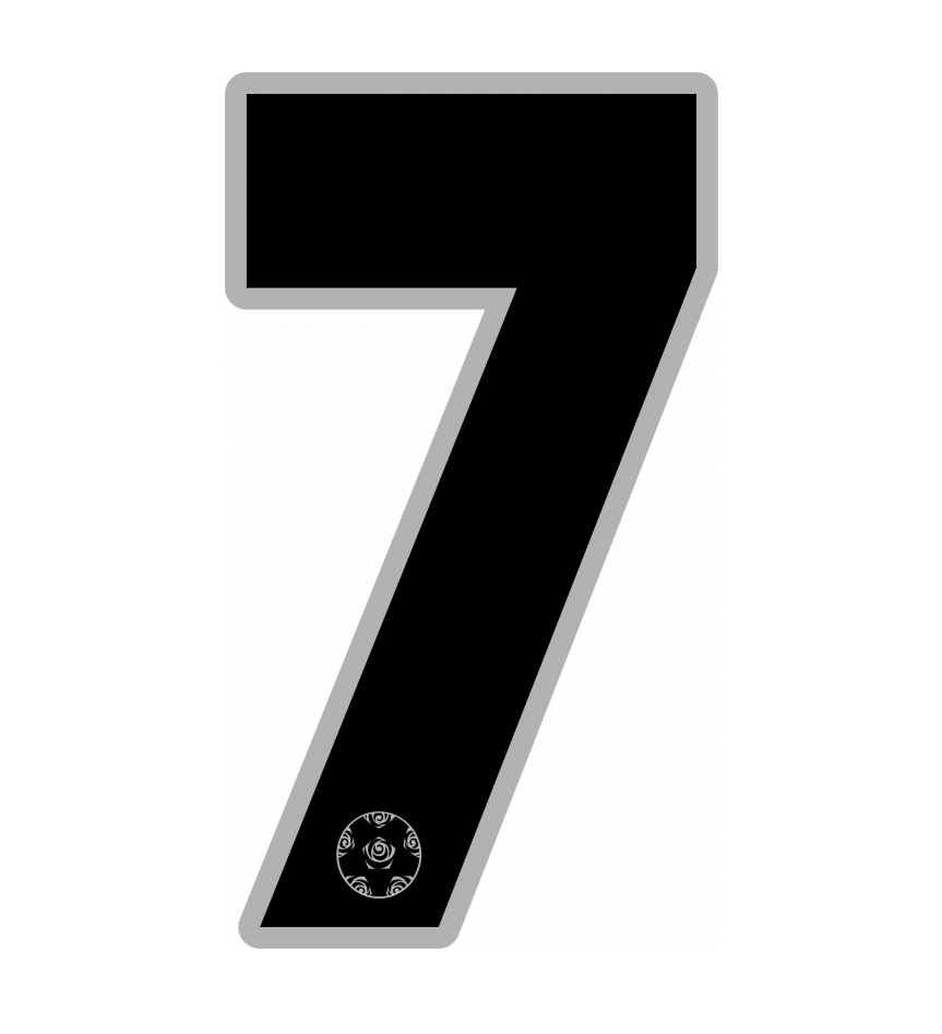 # 7 Shirt Number - Black