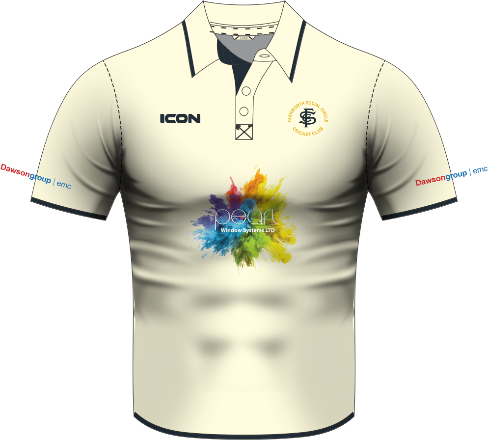 FARNWORTH SOCIAL CIRCLE CC MATCH + II CRICKET SHIRT S/S - SENIOR