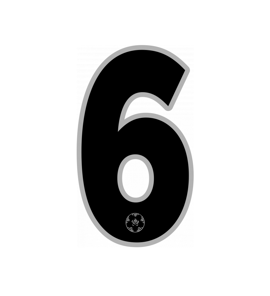 # 6 Short Number - Black